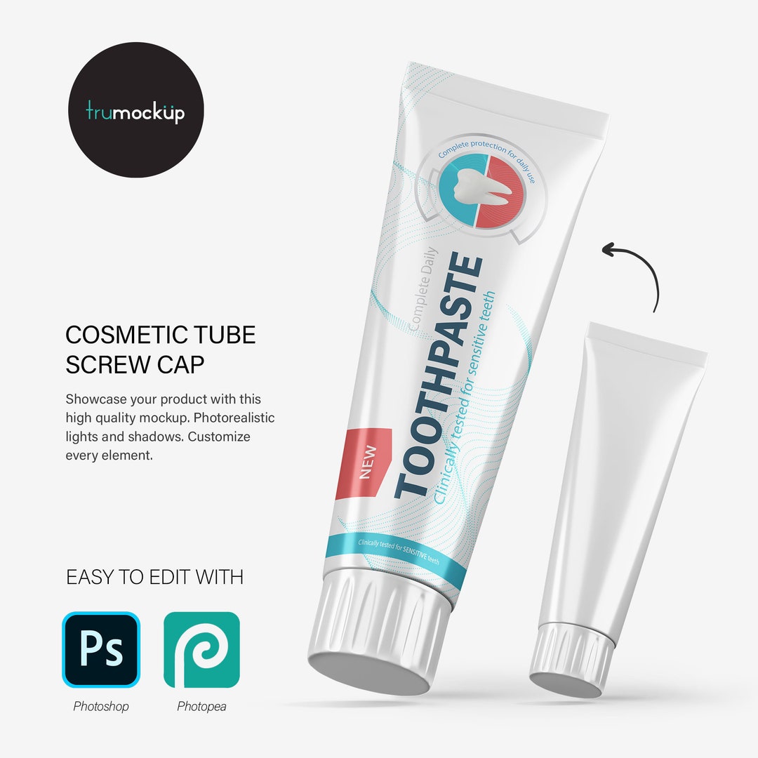 Digital Plastic Toothpaste Tube - Mockup - PSD / PNG / JPG - Etsy