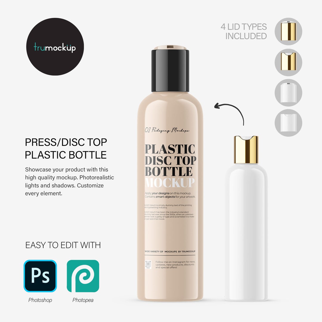 Digital Plastic Disc/press Top Bottle With Editable Lid - Cosmetic ...