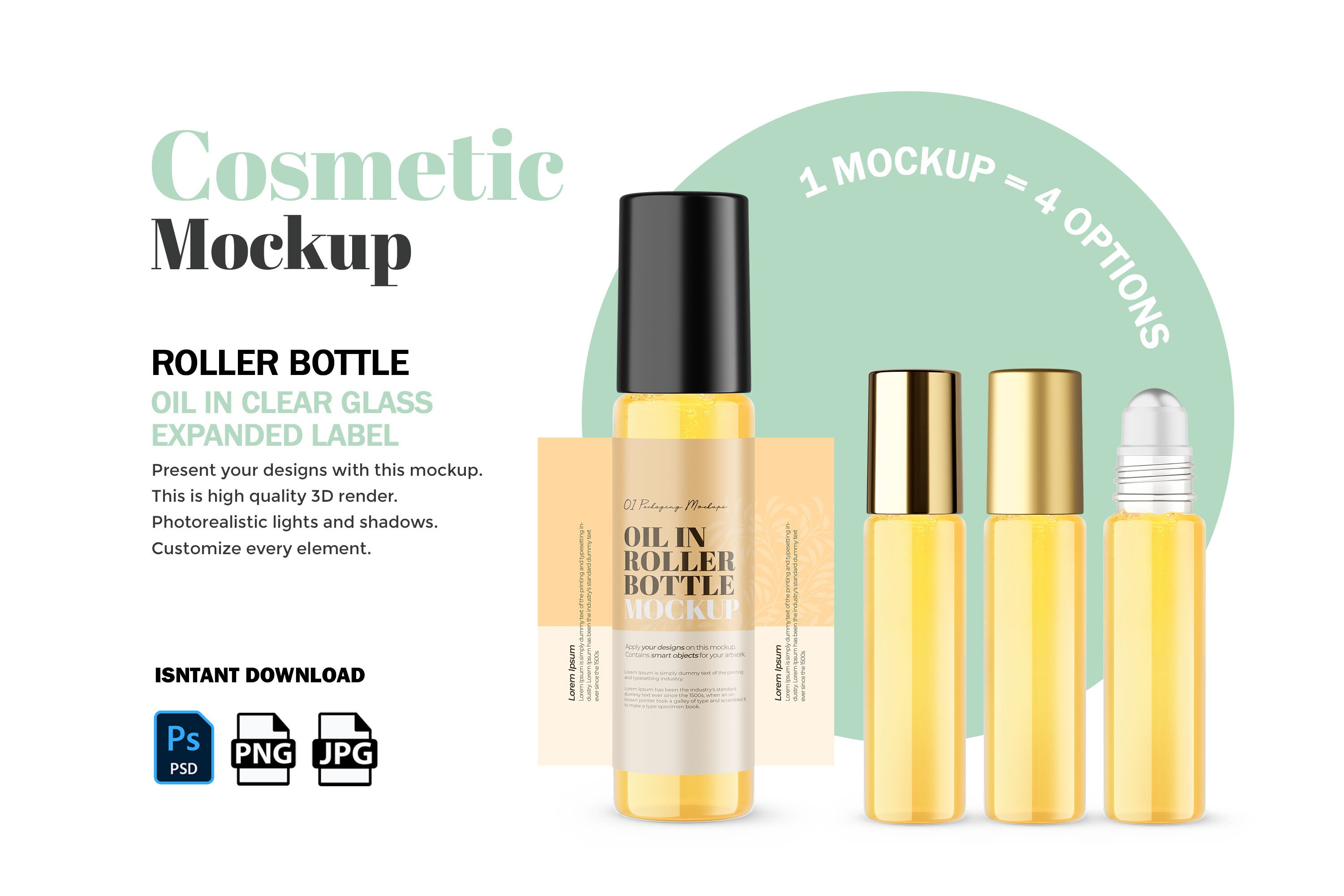 Digital Oil in Clear Glass Roller Bottle With Expanded Label - Etsy