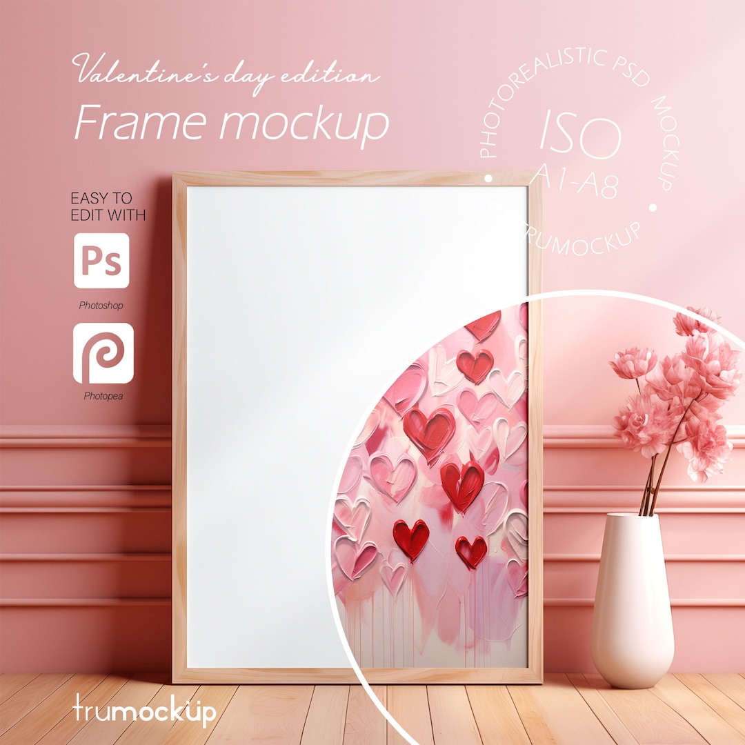 Digital Picture Frame Mockup - ISO Frame Size - Valentine's Day Edition ...