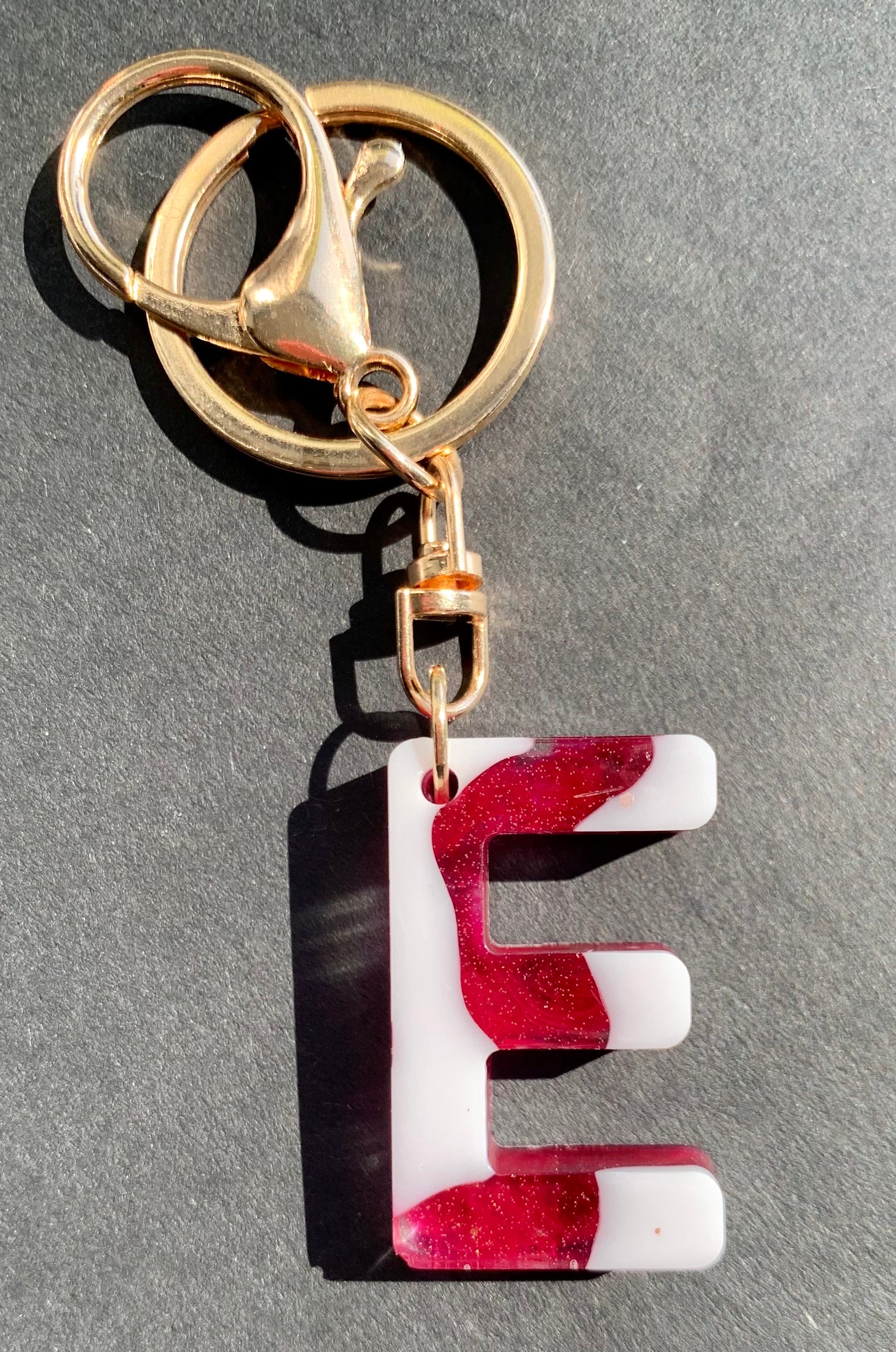 Letter Keyring choose Your Letter Magenta & White Spot - Etsy