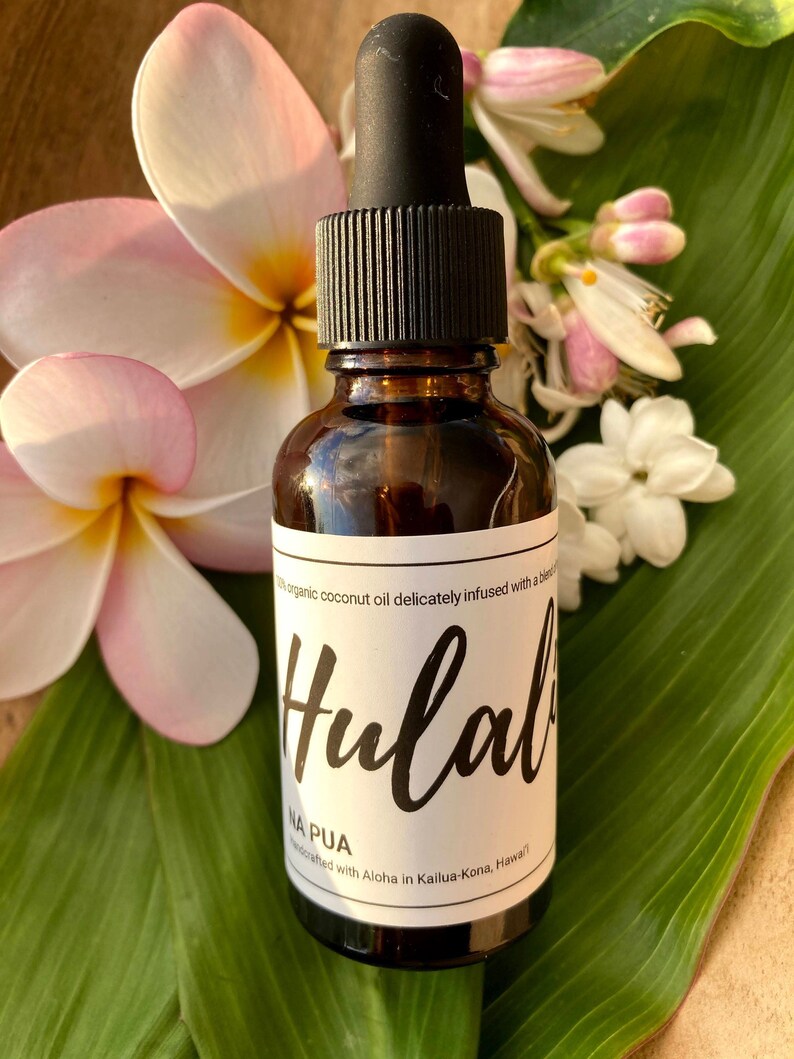 1oz Hulali - Na Pua: Body & Hair Oil. Naturally Infused Organic Coconut ...