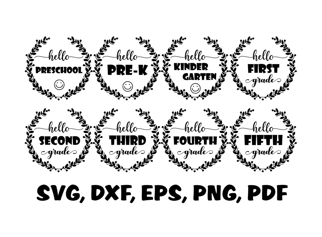 Back to School Bundle SVG, First Day of School 2021, Hello Pre K ...