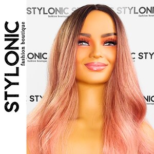 Long pink wig cosplay store