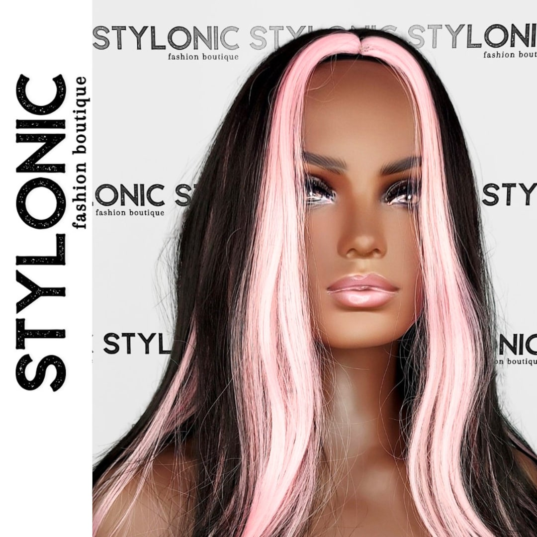 Black Pink Wig Cybergoth Multicolor Synthetic Wigs for Women 24 Inch - Etsy