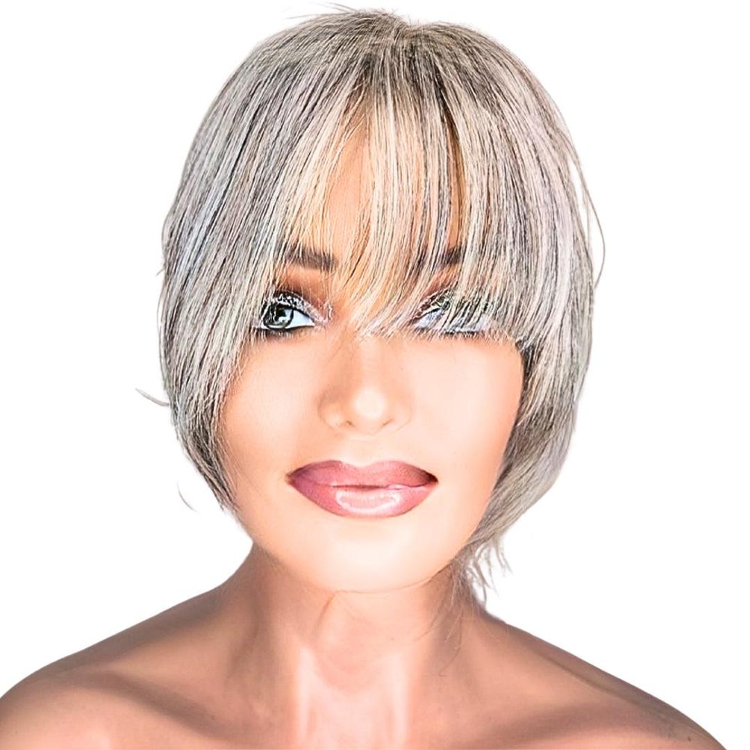 Grey Human Hair Topper: 10" Clip-in Wiglet for Thinning Crown - Etsy