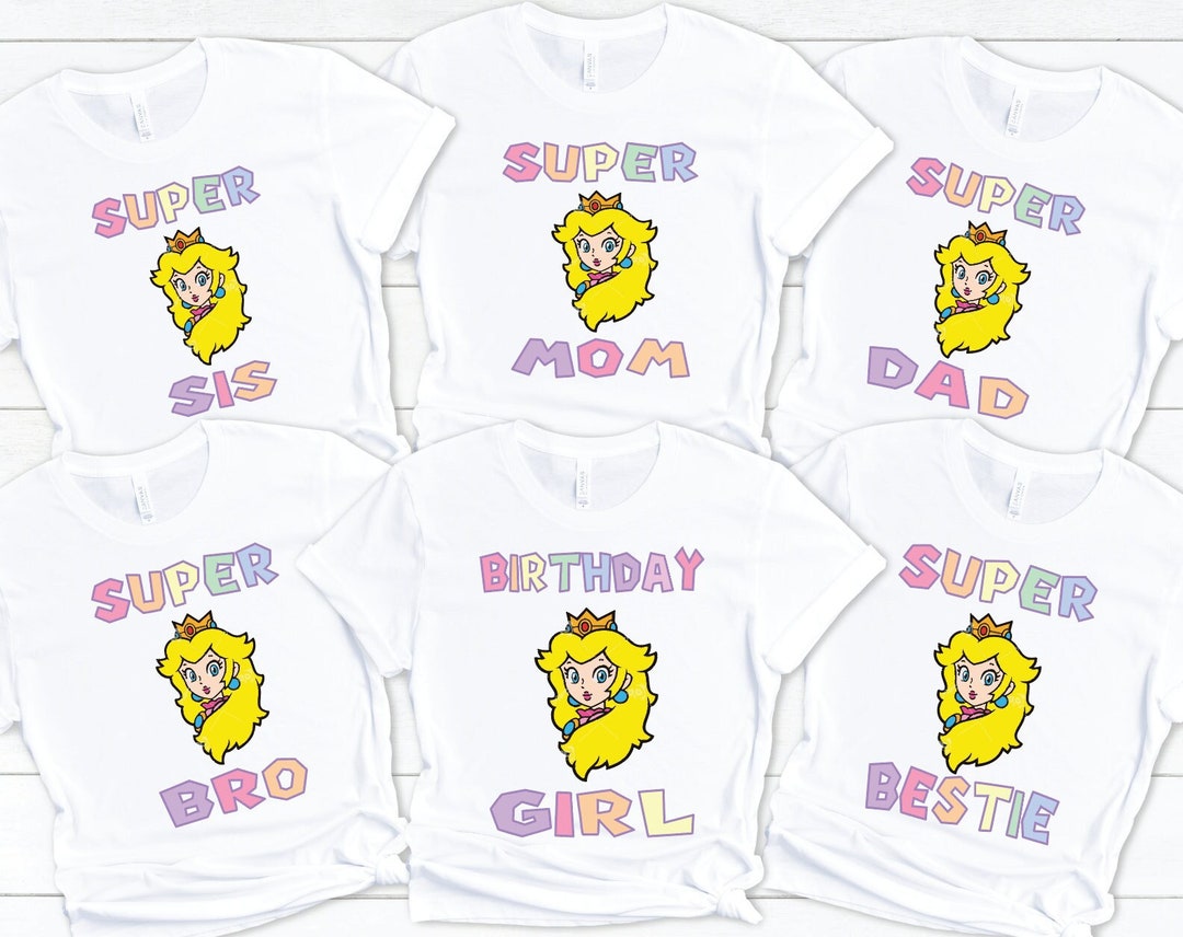 Princess Peach Parents Shirt, Cost is per 1 Shirt, Mario Party Birthday ...