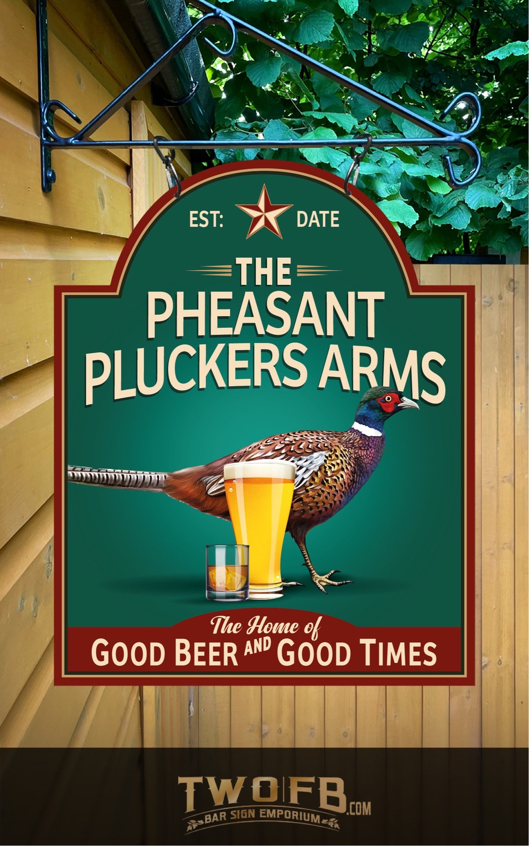 The Pheasant Pluckers Arms / Personalised Premium Metal Traditional ...