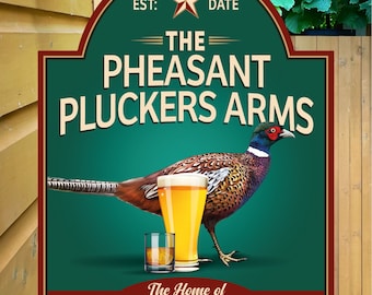 The Tipsy Toucan / Personalised Premium Metal Traditional Home Bar Sign ...