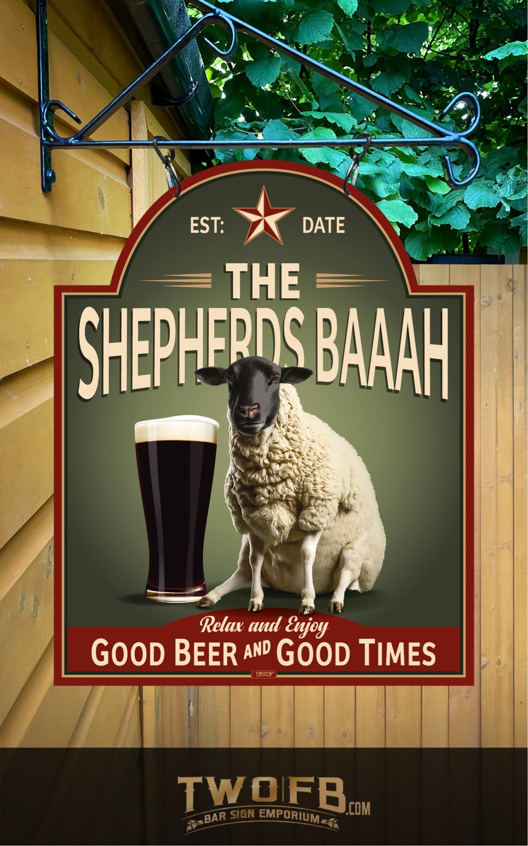 The Shepherds Baaah / Personalised Premium Metal Traditional Home Bar ...