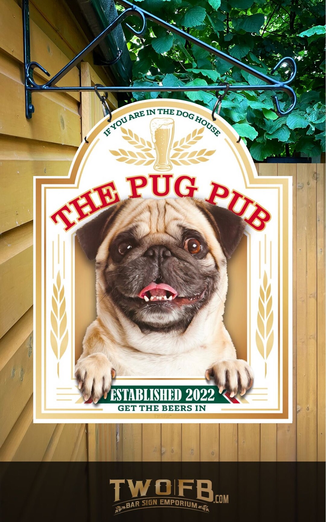 Mops Pub Personalisierte Premium Metall Traditionelles Haus Bar Zeichen ...