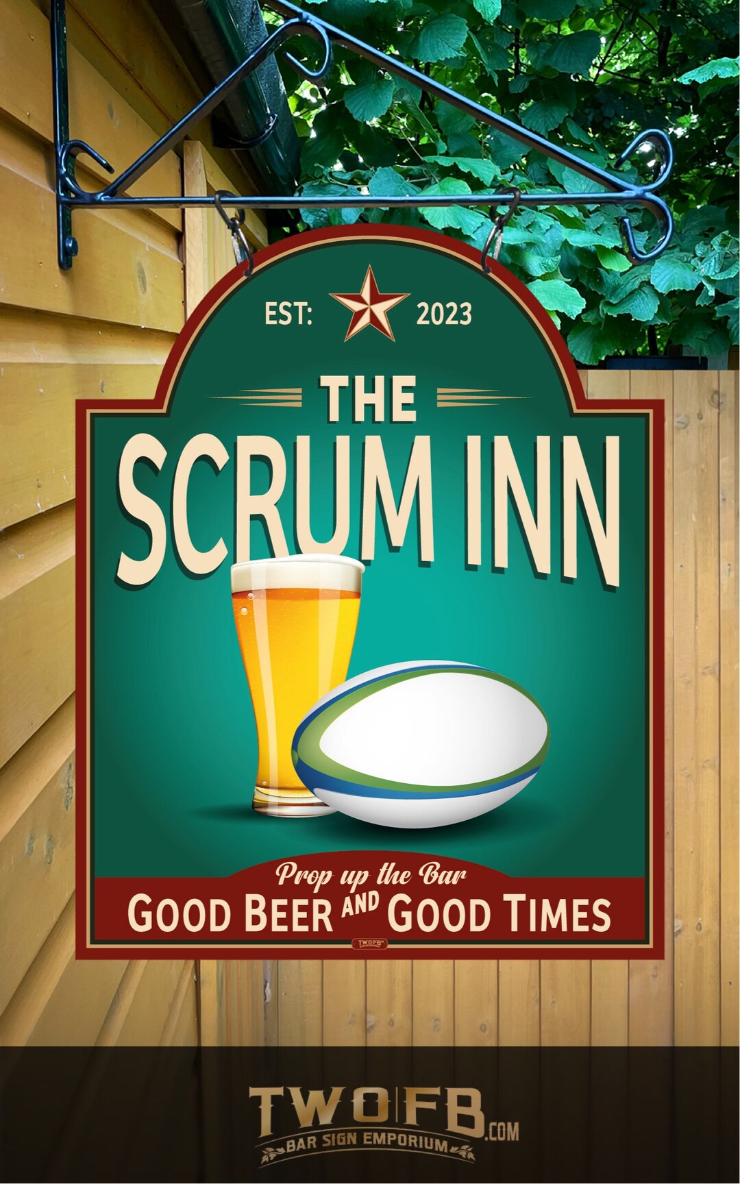 The Scrum Inn / Rugby Bar Sign / Personalised Premium Metal Traditional ...