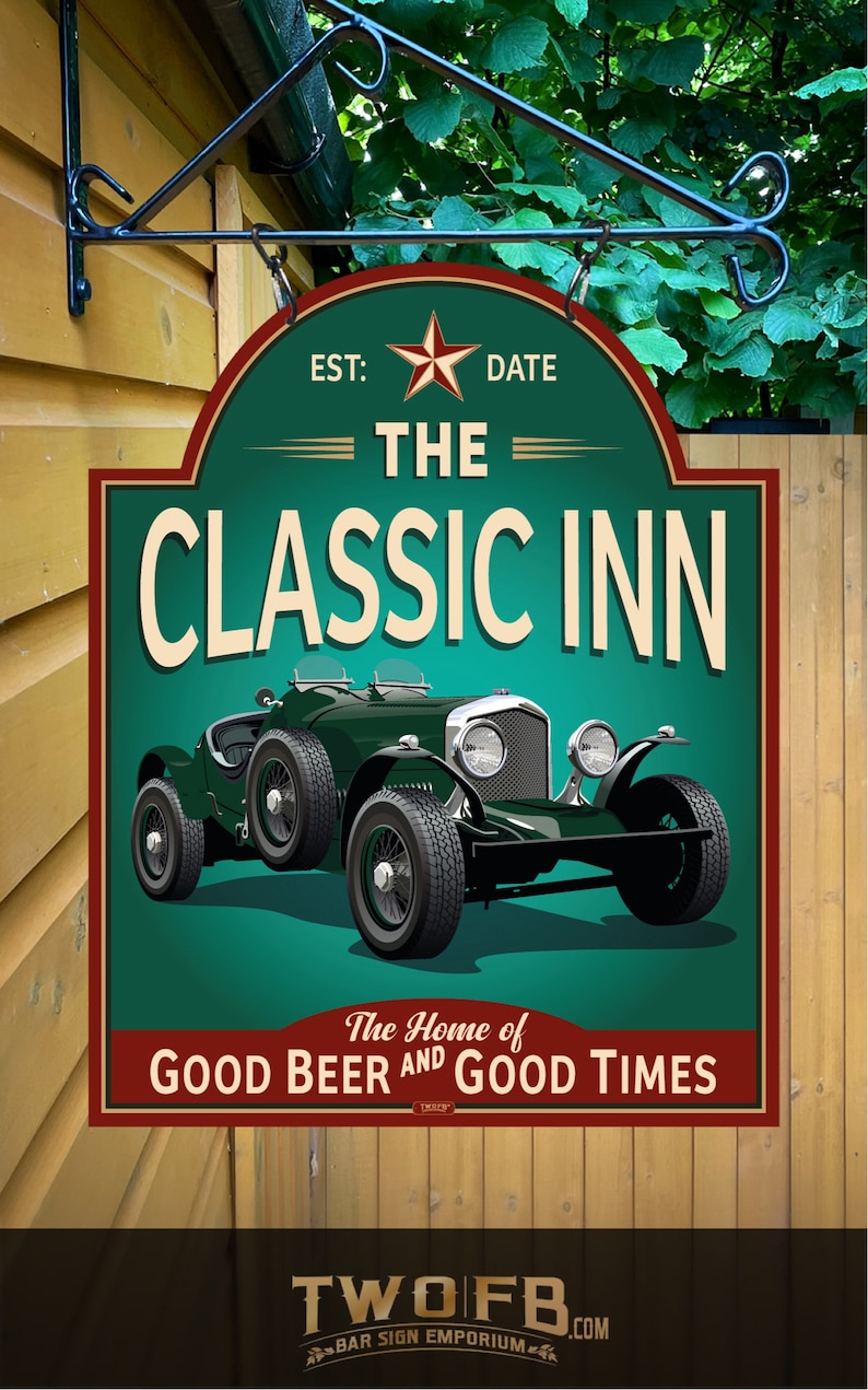 Personalized Home Bar Sign: Classic Bentley Metal Pub Sign - Etsy