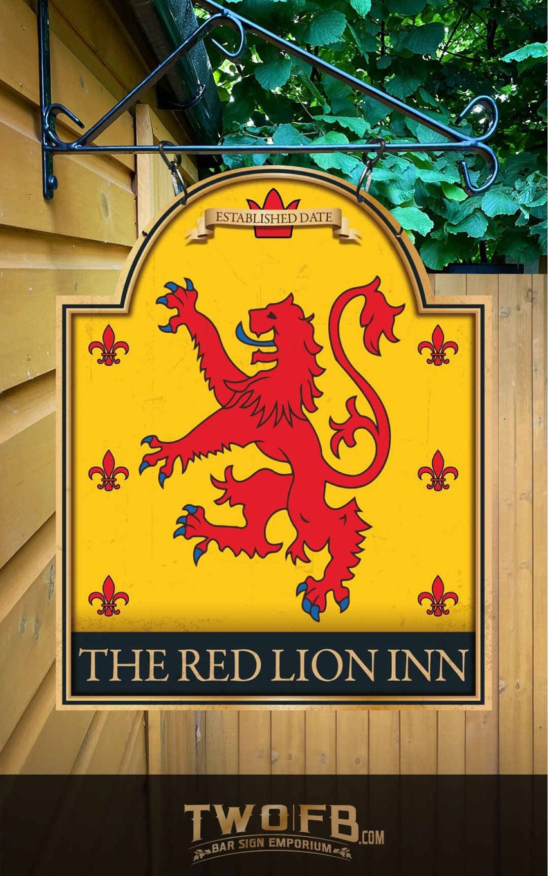 Red Lion Personalised Premium Metal Traditional Home Bar Sign / Home ...