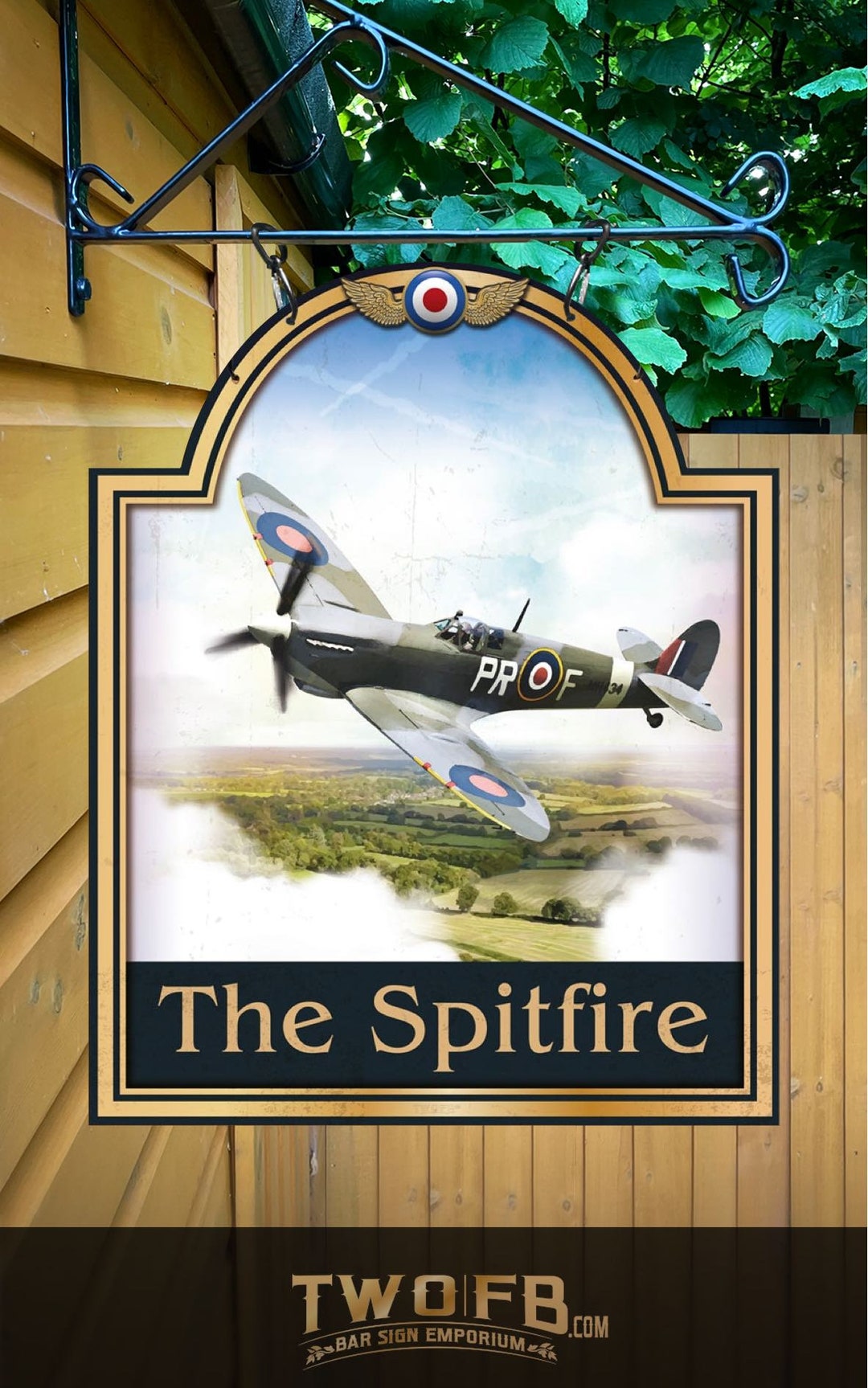 The Spitfire Personalised Premium Metal Traditional Home Bar Sign ...