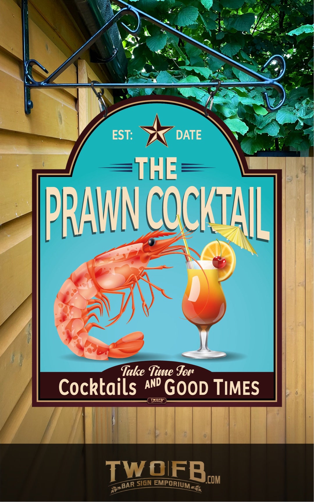 The Prawn Cocktail / Personalised Premium Metal Traditional Home Bar ...