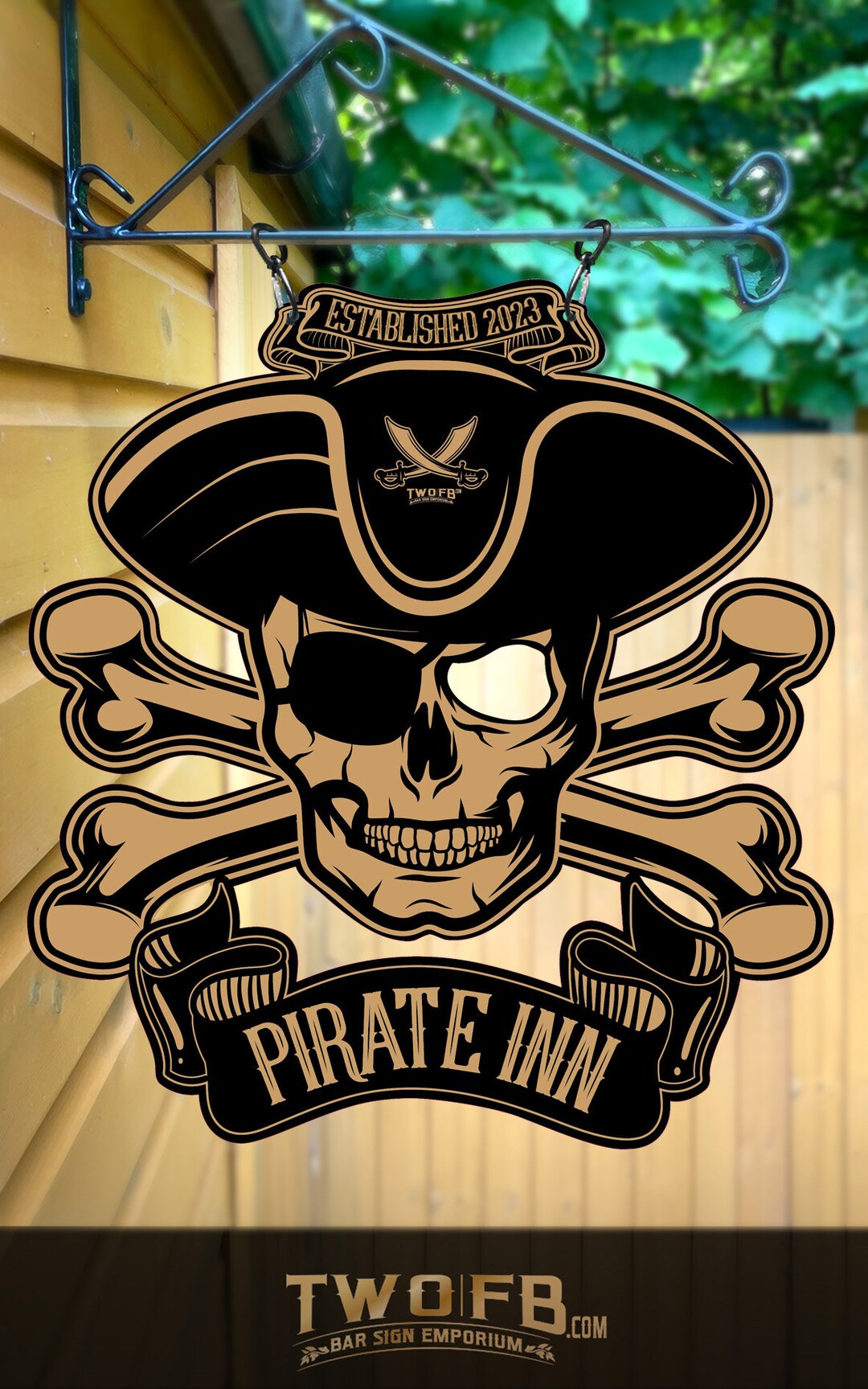 The Pirate Inn / Personalised Premium Metal Traditional Home Bar Sign ...