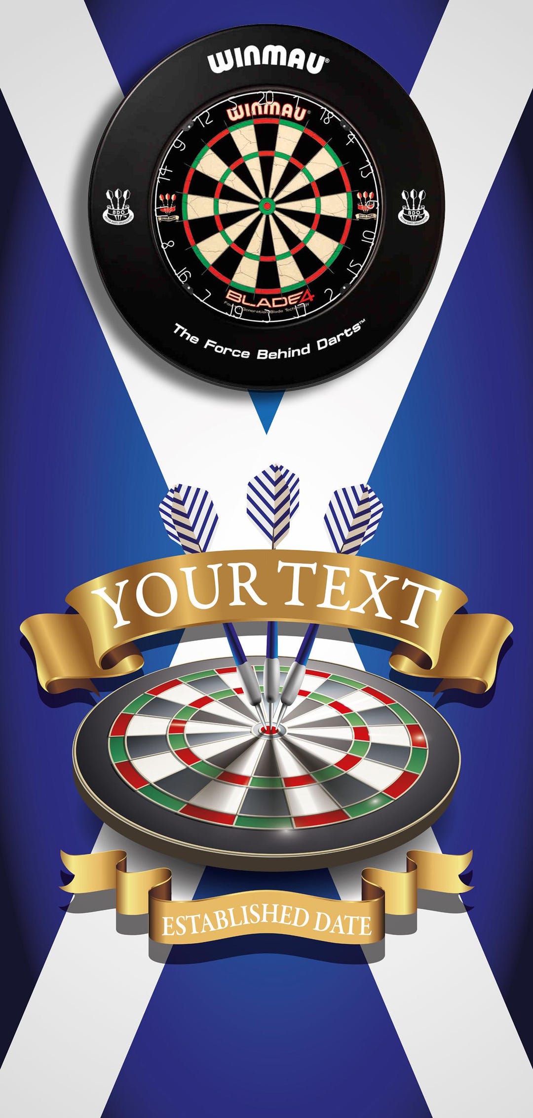 Scottish Dartboard Wall Graphic | Dart Background | Personalised With ...