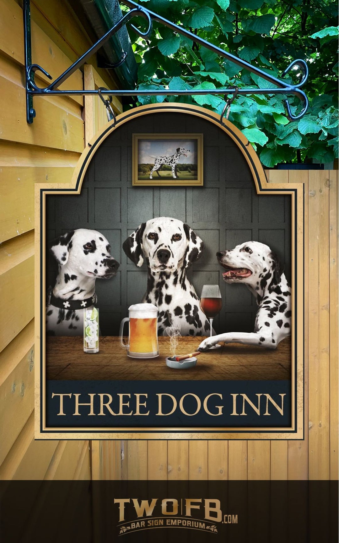 Three Dog Inn Personalised Premium Metal Traditional Home Bar Sign ...