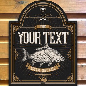 Personalized Fish Inn Bar Sign, Custom Home Pub Decor - Etsy