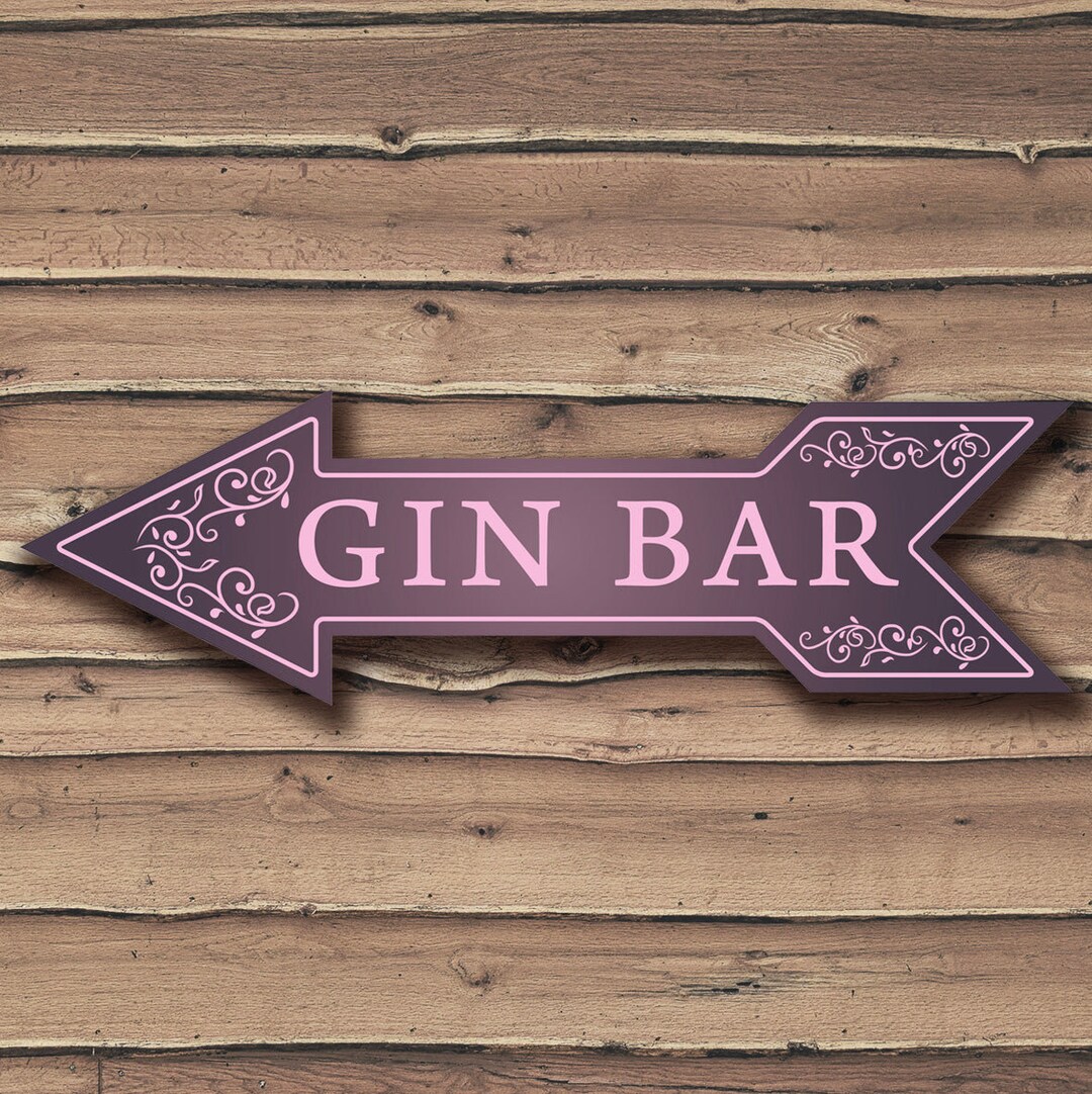 Personalized Gin Bar Sign, Metal Arrow, Home Bar Decor - Etsy