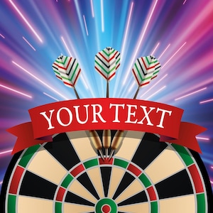Neon Dartboard Wall Graphic | Dart Background | Personalised With Your ...