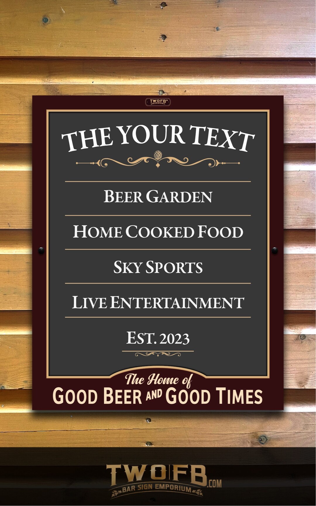 Pub Menu Brown / Metal Traditional Home Bar Sign / Home Pub Sign / Home ...
