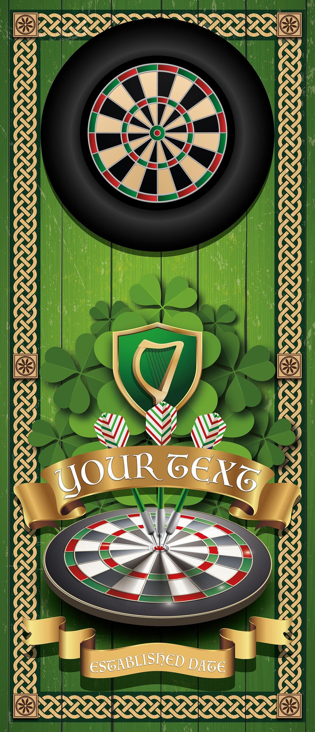 Irish Dartboard Wall Graphic | Dart Background | Personalised With Your ...