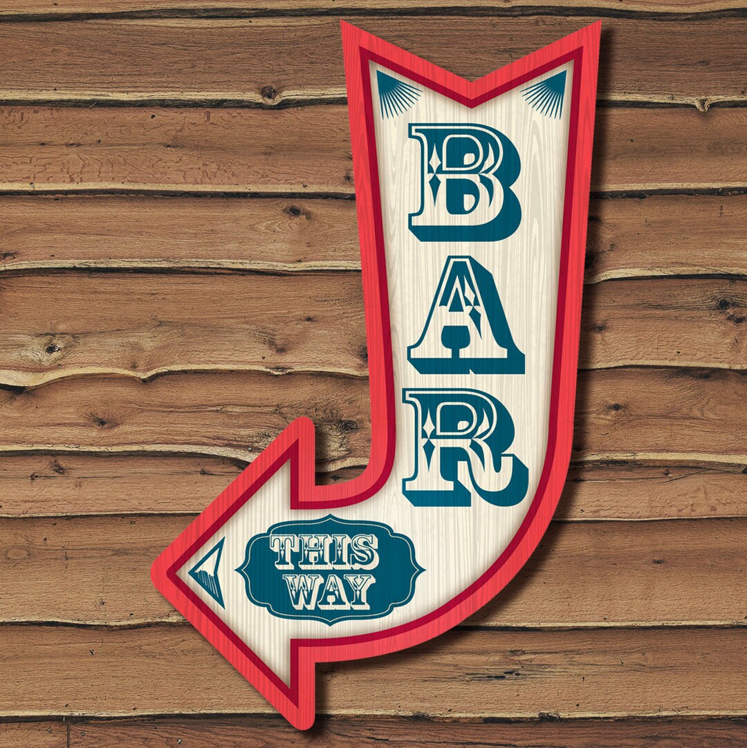 Personalized Home Bar Sign: Metal Arrow, Custom Man Cave Decor - Etsy