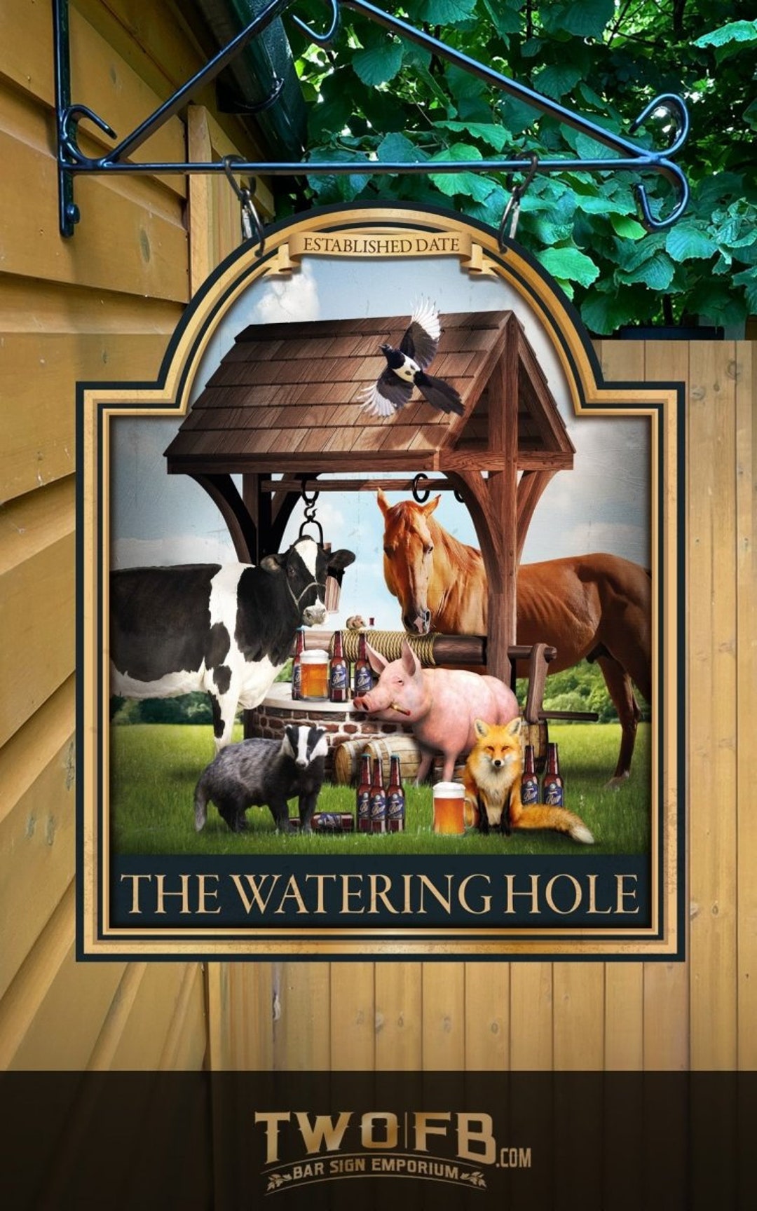 Watering Hole Personalised Premium Metal Traditional Home Bar Sign ...