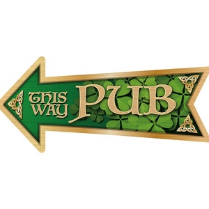 Irish Arrow Personalised Premium Metal Traditional Home Bar Sign / Home ...