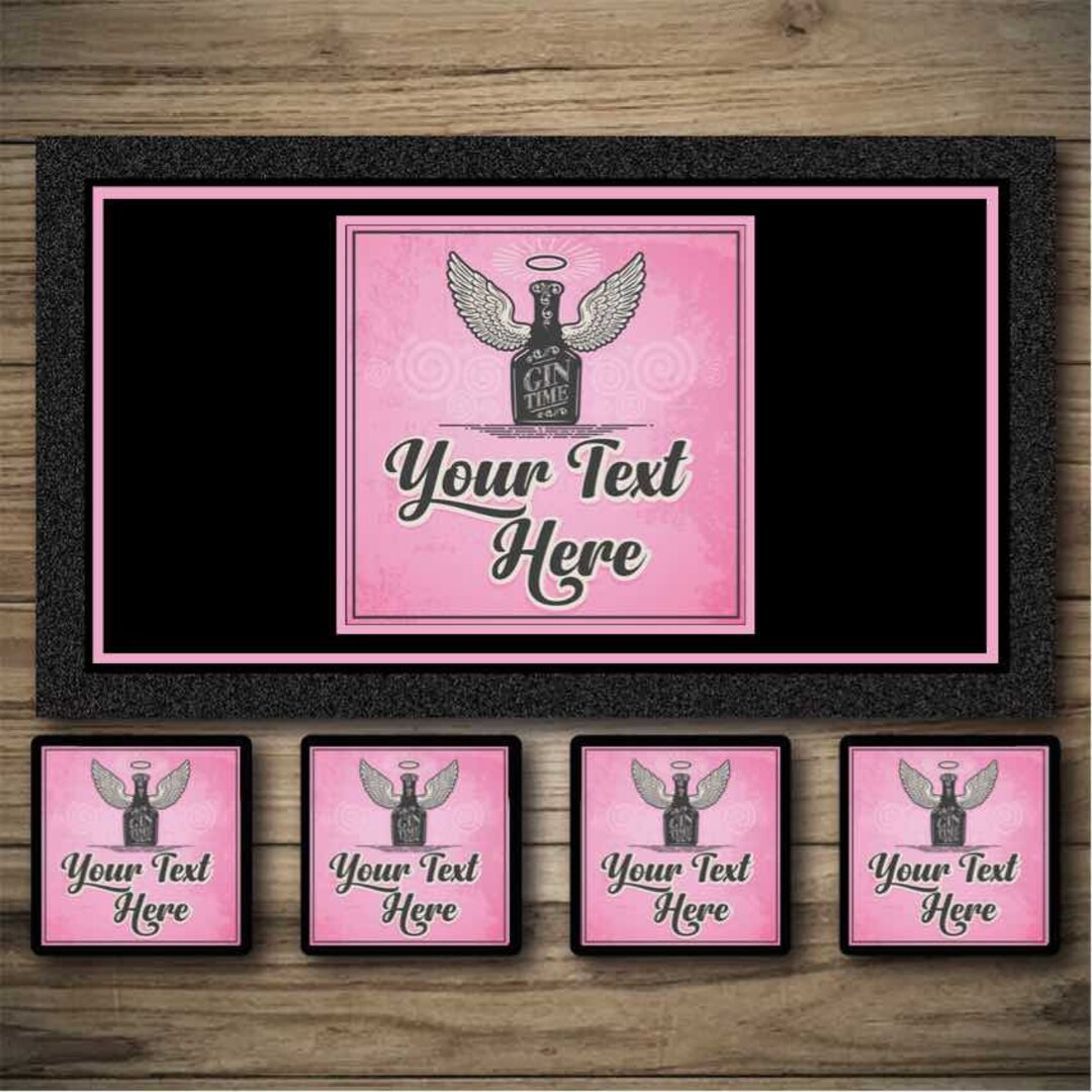 Personalized Gin Angel Bar Runner: Custom Home Bar Decor - Etsy