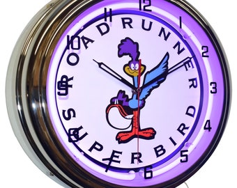 Neon Road Runner Clock - Etsy