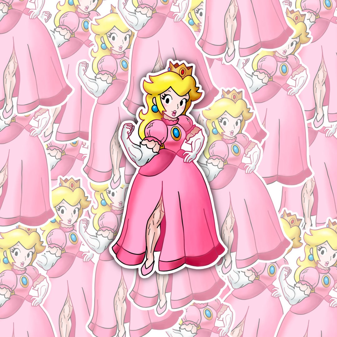 Buff Peach Die Cut Gloss Sticker Decal Cute Mario Sticker for - Etsy