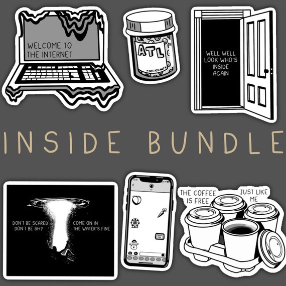 Inside Bundle of 6 Stickers Weatherproof Gloss Stickers Bo - Etsy