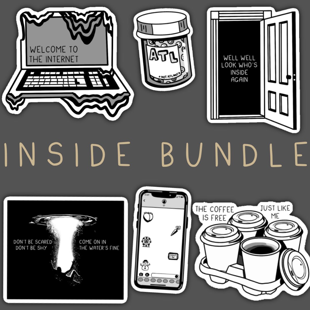 Inside Bundle of 6 Stickers Weatherproof Gloss Stickers Bo - Etsy
