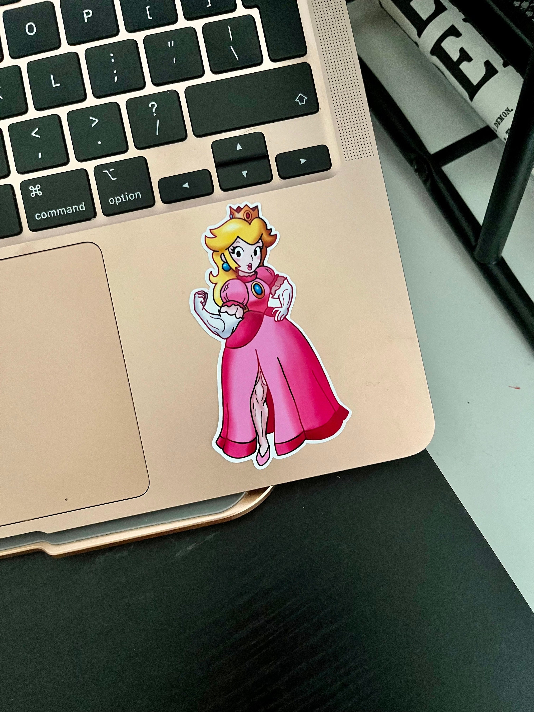 Buff Peach Die Cut Gloss Sticker Decal Cute Mario Sticker for - Etsy