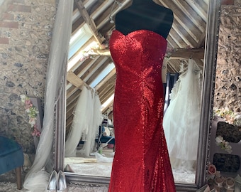 Jessica Rabbit Red Sequin Evening Dress - Etsy