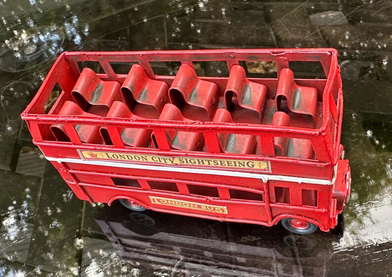 Iconic Nostalgic London Double Decker Open Top Red Bus Metal Ornament ...