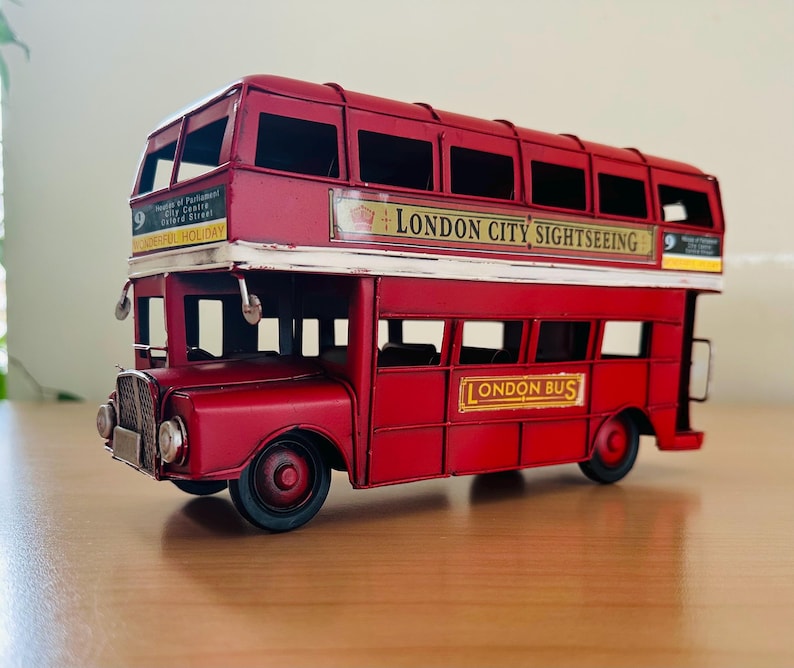 Iconic Nostalgic London Double Decker Red Bus Metal Ornament Gift Decor ...