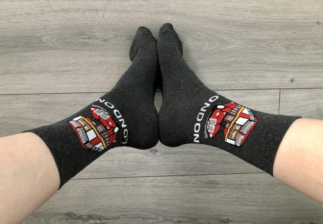 London Red Bus Double Decker Bus Socks, Novelty Fun Gift Unisex Cotton ...