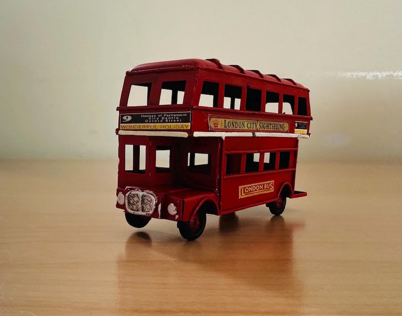 Iconic Nostalgic London Double Decker Red Bus Metal Ornament Gift Decor ...