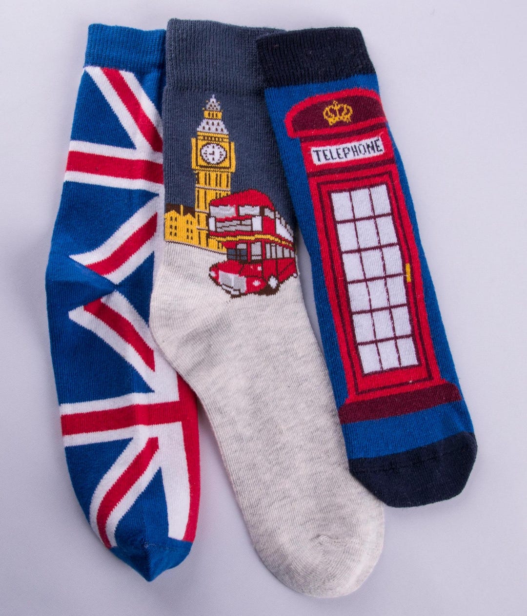 London Icons Cotton Socks: Union Jack, Bus, Big Ben - Kids Size - Etsy