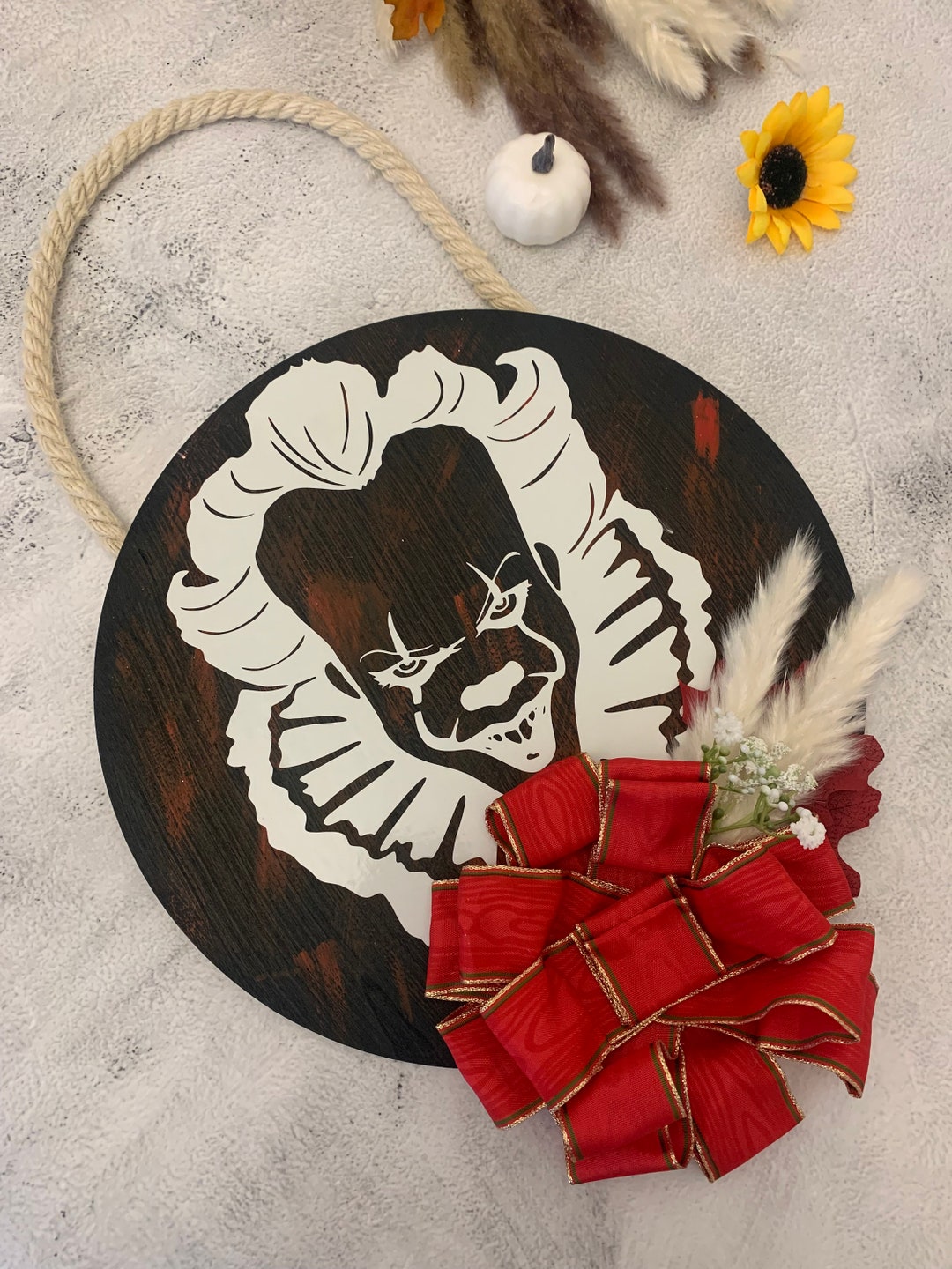 Halloween Decorations Pennywise Door Hanger Door Hanger Hanging Decoration Glow In The Dark Etsy