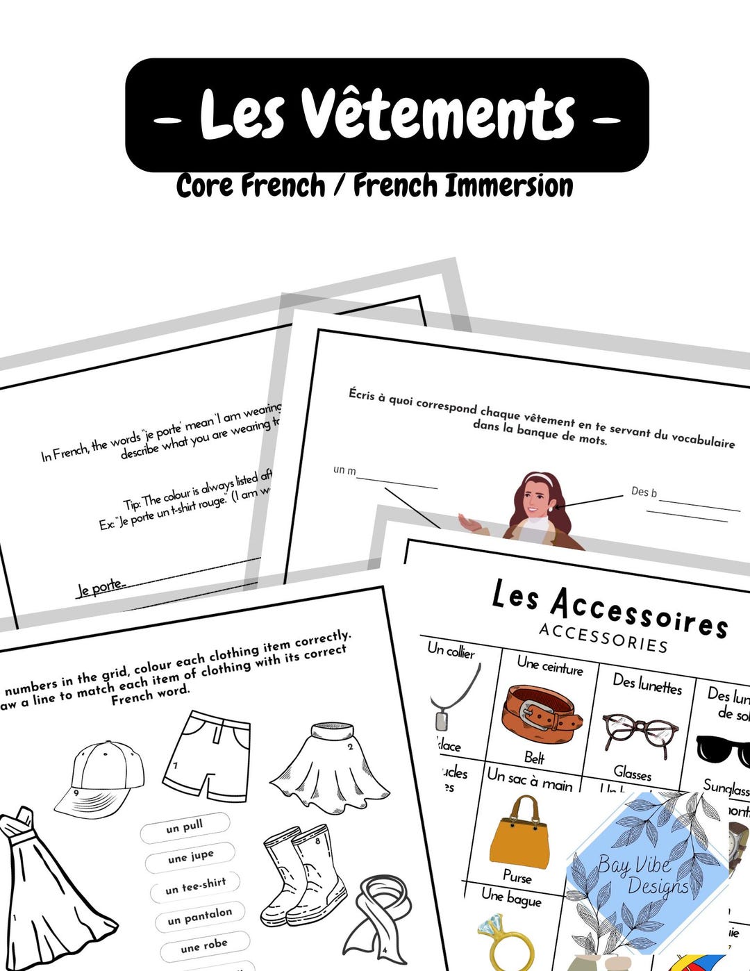 Les Vêtements - French Vocabulary Worksheet - Etsy