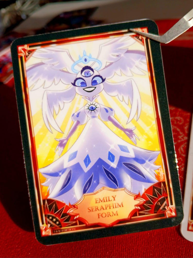 Hazbin Hotel Bright Fan Card "emily Seraphim Form" - Etsy