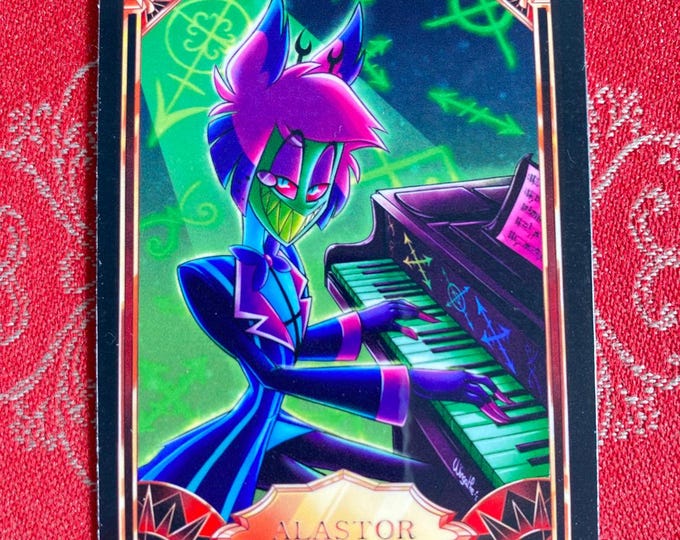 Hazbin Hotel Single Fan Card "alastor Neon" - Hazbin Hotel Single Fan ...