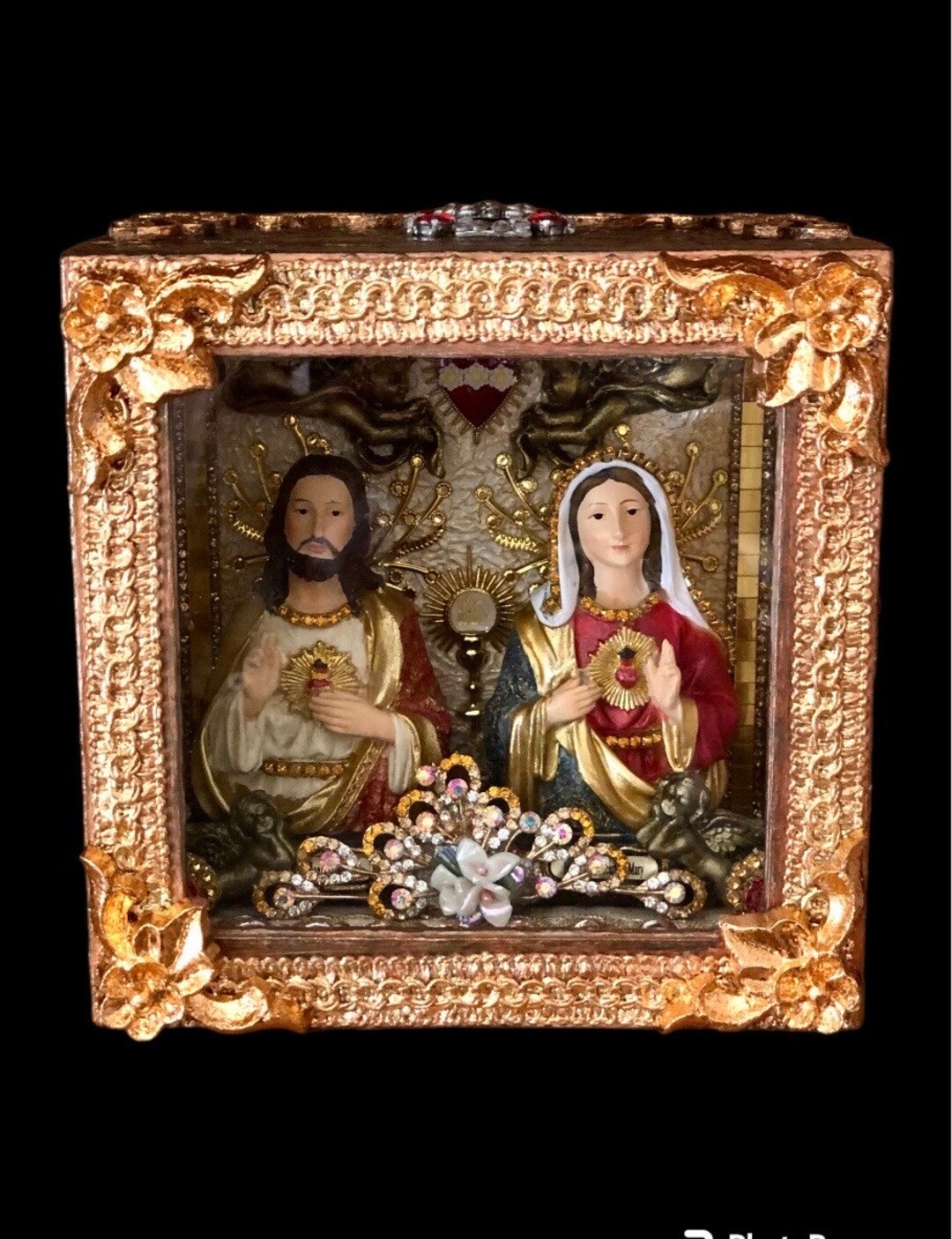 Sacred Heart of Jesus & Mary Portable Shrine - Etsy