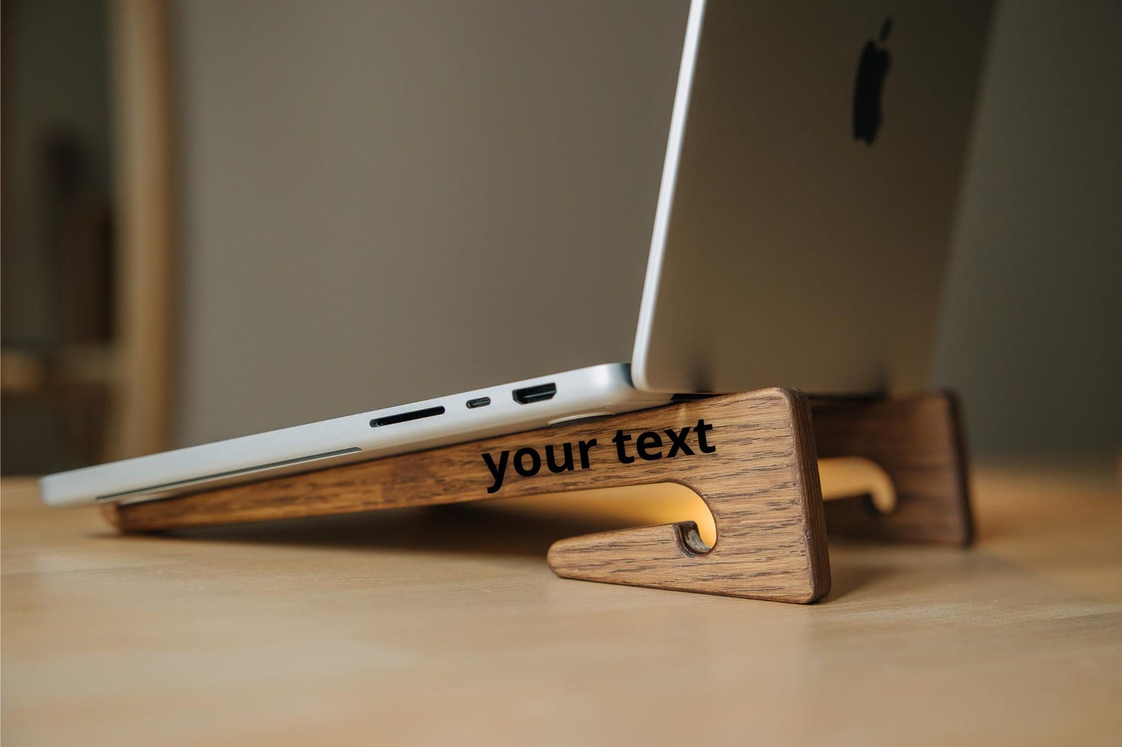 Wood Laptop Stand With Custom Engraving, MacBook Air and Pro Custom ...