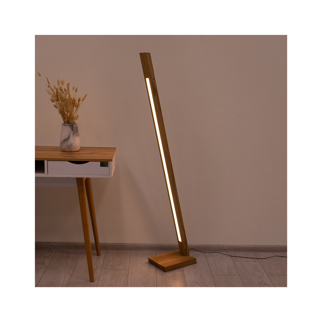 Modern Japandi LED Wood Floor Lamp for Living Room Light, Standing ...